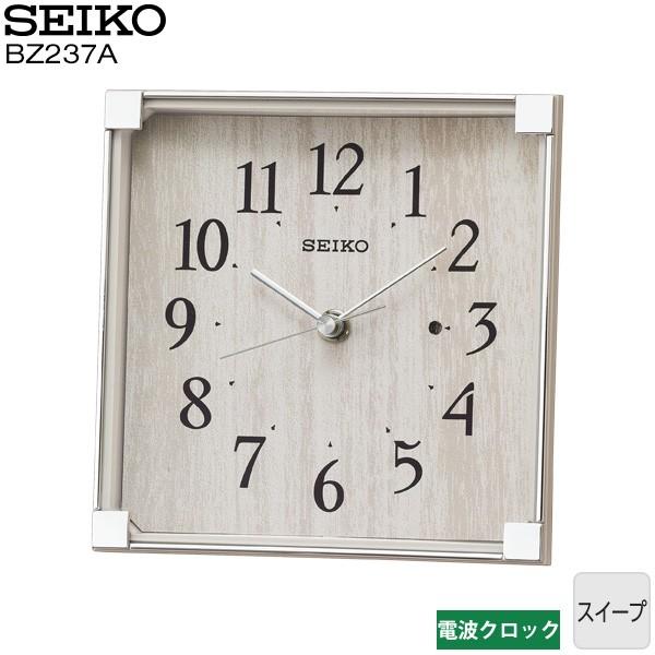 ◆電波 時計 BZ237A 置き時計 スイープ秒針 電波クロック セイコー SEIKO■価格 : \ 7,700 (税込)※メーカー希望小売価格はメーカーサイトに基づいて掲載しています。■枠材 : プラスチック枠(薄グレー)/前面：ガラス■...