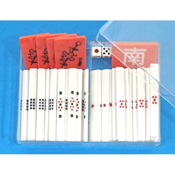 麻雀用品　携帯便利　麻雀白点棒（88本）とサイコロ4個　やきとりマーク4枚・東南マーク　ケース入り点棒やサイコロは失くしがちですが、ケース入りで安心。携帯にも大変便利白点棒1セット10000点棒：4本5000点棒：8本1000点棒：36本1...