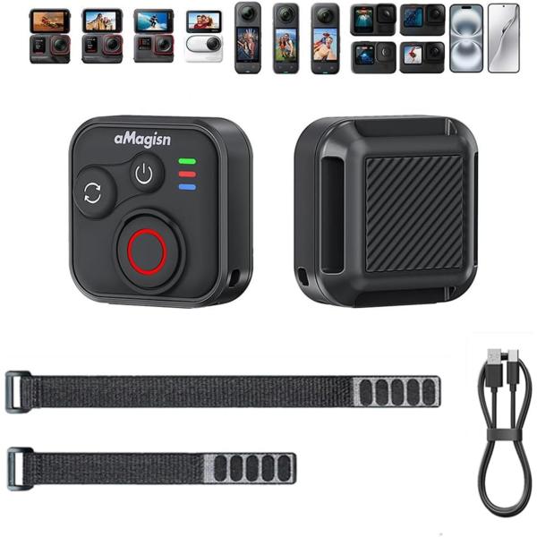 幅広い互換性：Bluetoothリモコンは、for Insta360 用 X5/X4/X3/Ace Pro 2/Ace Pro/Ace/ONE R/RS/GO 3S/GO 3、Hero 8/9/10/11/12シリーズのカメラに適しています...