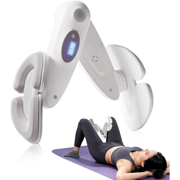 【内転筋トレーニング器具 - 3 種類の運動データ表示機能】当該内転筋トレーニング器具は、リアルタイムで運動データを監視することができます。パネル上から「運動時間」「回数」「消費カロリー」を直接確認することが可能で、運動状況が一目了然です。...