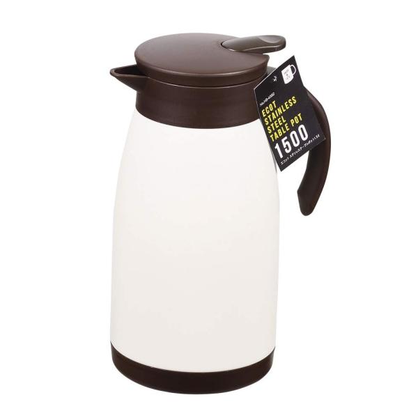 ●製品サイズ:(約)幅14.5×奥行11.5×高さ26cm● 品名:ステンレス製卓上用まほうびん● 実容量:1.5L●保温効力:58度以上(10時間)、保冷効力:13度以下(10時間)● 素材・材質:本体内側/18-8ステンレス鋼、本体外側...