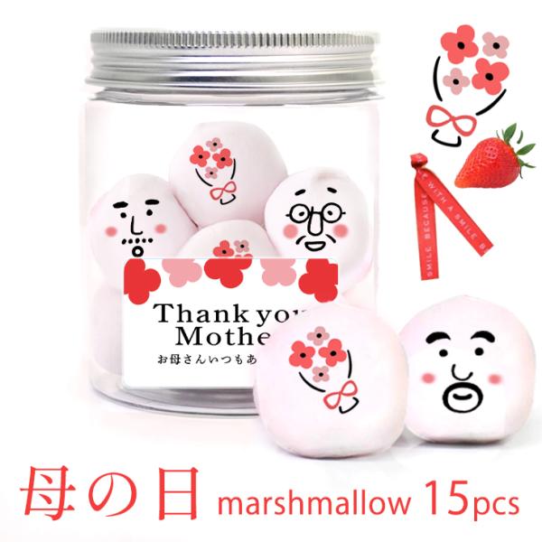 やわらかくて甘酸っぱいおじさん達のマシュマロ。沢山の花束と一緒にお母さんをお祝いします。可愛い容器ラベルには【お母さんいつもありがとう】のメッセージ。母の日や、誕生日プレゼントや、結婚記念日、受験合格や卒業入学の就職などの節目など、日頃の感...