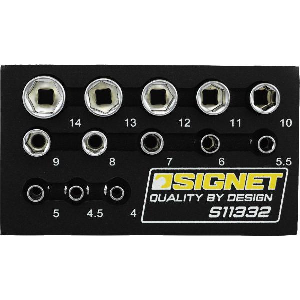 SIGNET (シグネット) 11332 1/4DR 13PC ソケットセット DESIGNトレー 品番：11332　新品になります。商品コード：000856811332メーカーコード：000856メーカー名：SIGNET(シグネット)メー...