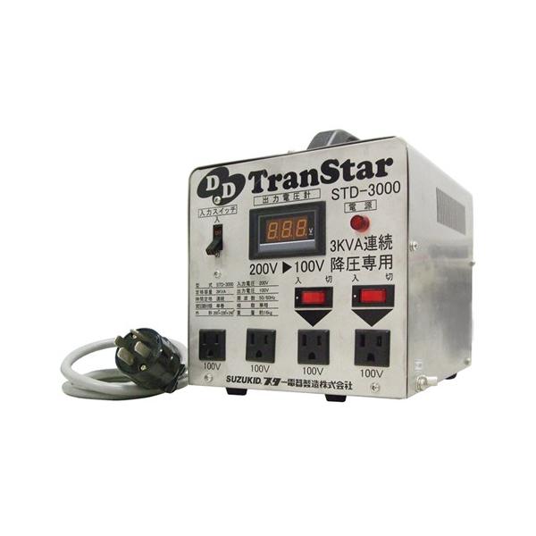 スター電器 スズキット ＤＤトランスター STD-3000新品になります。JANコード4991945022898ブランド名スズキット商品名ＤＤトランスター規格STD-3000用途200V専用降圧兼用変圧器。機能・特徴200V/を100Vに変...