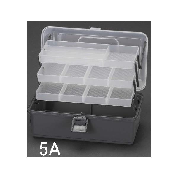 ESCO 368x225x200mm 工具箱(３段皿付) EA505-5A新品になります。 材質 本体：耐衝撃性コポリマー止具：ABSサイズ368×225×200(H)mm内寸344×179×90mm重量1.3kg スライド式中皿3段付  ...