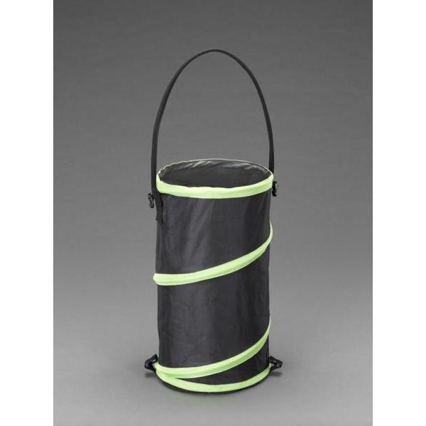 ESCO φ350x650mm 電工バケツ (スプリング入) EA925FA-10A 新品になります。 材質ポリエステル(内側：PVCコート処理)サイズφ350×650(H)mm容量60Lバケツはスプリングの力で自立します。 不使用時はコン...