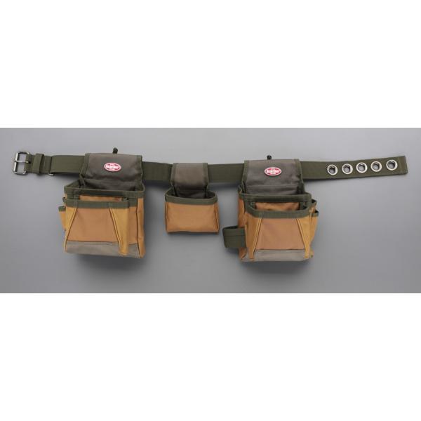 ESCO 534x114x254mm ダブルバッグ EA925MH-24A新品になります。材質ポリエステル(600デニール)ベルト幅52mmベルト長1300mmサイズ534×114×254mmハンマーホルダー付※写真にございます工具等は付属...