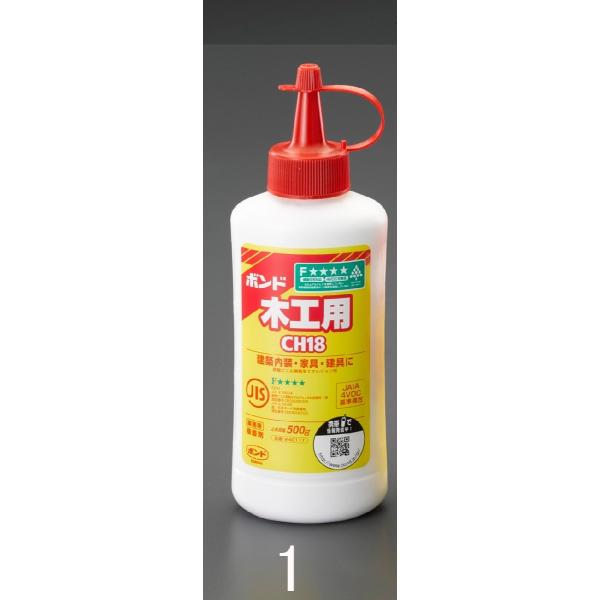 ESCO エスコ 500g 木工・ボンド EA935KA-1新品になります。仕様商品名CH18水性木工作業、建築内装工事、木製家具、建具の製作に内容量500gJIS　F★★★★JAIA4VOC使用温度範囲10〜35℃追加説明●個装 サイズW...