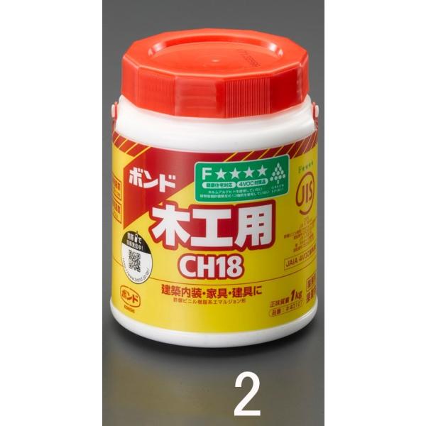 ESCO エスコ 1.0kg 木工・ボンド EA935KA-2新品になります。仕様商品名CH18水性木工作業、建築内装工事、木製家具、建具の製作に内容量1kgJIS　F★★★★使用温度範囲10〜35℃追加説明●個装 サイズW(φ)[mm]…...
