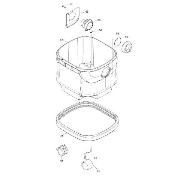マキタ makita 集じん機 VC1530用 タンクアッセンブリ 15点セット新品になります。タッピンネジバインド４Ｘ２５ 266374-1 ×3個ホルダプレート 457853-2 ×1個ホルダ 457852-4 ×1個コードシール 42...