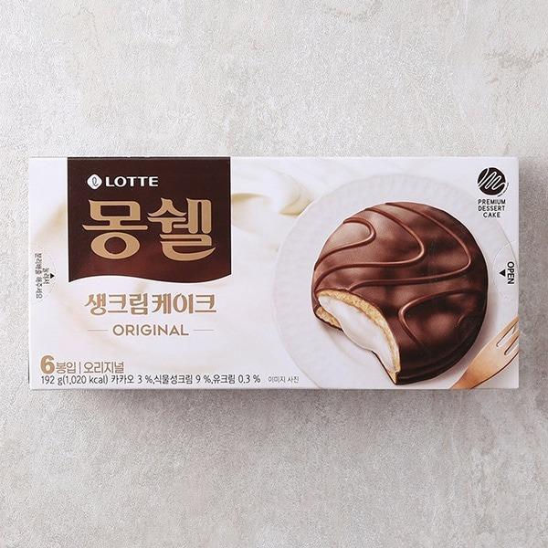#商品の特徴 : POINT「ロッテ モンセルクリームケーキ（オリジナル味）」は、韓国の人気お菓子として多くの人々に愛されています。192gのプレミアムサイズで、濃厚なチョコレートケーキに優しいクリームが絶妙に組み合わさり、一口食べるごとに...
