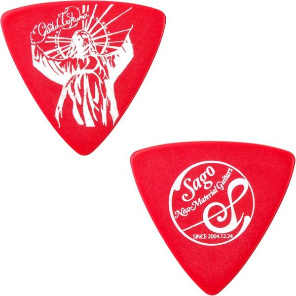 Sago New Material Guitars Artist Picksバンド【ギルド】のベーシスト、 TAKUMA氏のシグネイチャーピック。ポリアセタール素材に映える赤白の単色プリントがシンプルで目を惹きます。厚みやエッジの効いたシェ...