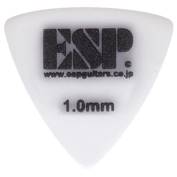 ESPポリアセタールピック　サンドグリップタイプスタンダードで安心のESP製ピック！両面に印刷されているロゴはザラザラとしたサンドグリップ仕様になっていますので、汗などによる滑り落ちを防止します。◆カラー：ホワイト◆厚さ：1.0mmイケベカ...