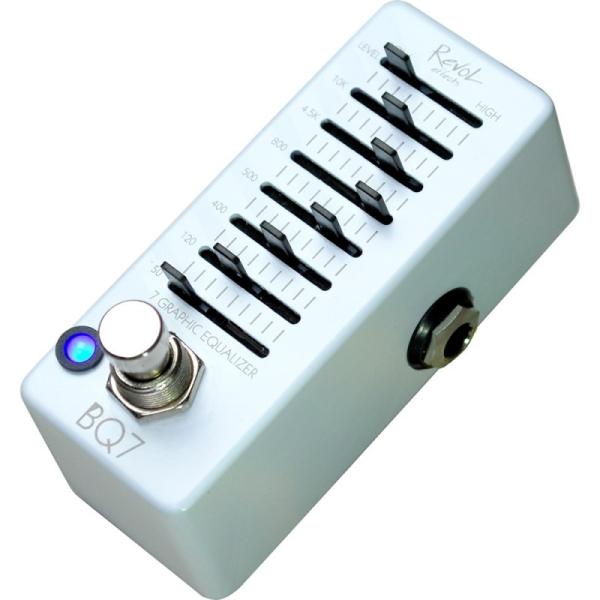 RevoL eects BQ7 EBEQ-01は、+/-15dBの可変幅で調整可能な７バンド・グラフィック・イコライザーです。周波数は50Hz/120Hz/400Hz/500Hz/800Hz/4.5KHz/10KHz、各スライダーにはセンタ...
