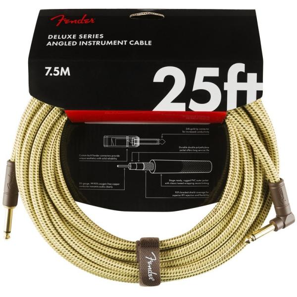 DELUXE TWEED CABLEFender Deluxe Series楽器用ケーブルは、最高品位の材と編組シールディングを採用し、フラッグシップケーブルラインナップとしての耐久性と音質を実現しました。新設計のロゴ入り新形状プラグキャッ...