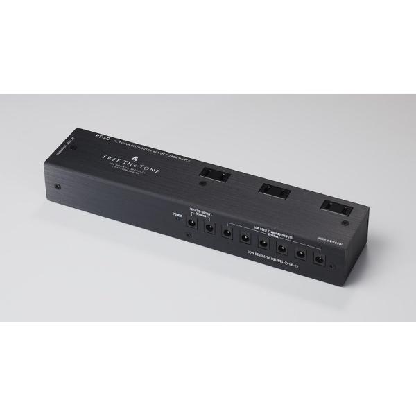 AC POWER DISTRIBUTOR with DC POWER SUPPLYPT-5Dは軽量・コンパクトサイズながら、3系統のAC100V供給口と完全に独立したアイソレーテッド出力端子（DC9V/500mA出力×2）とローノイズ・スタ...
