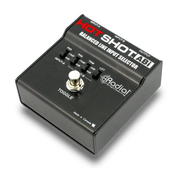 HotShot ABiはラッチ式のインプット・セレクターです。入出力には全てXLRコネクターを採用し、フットスイッチでインプットを切り替えます。電源不要のパッシブ式で、ダイナミック・マイク、パッシブ・ダイレクト・ボックス、ラインレベル信号に...