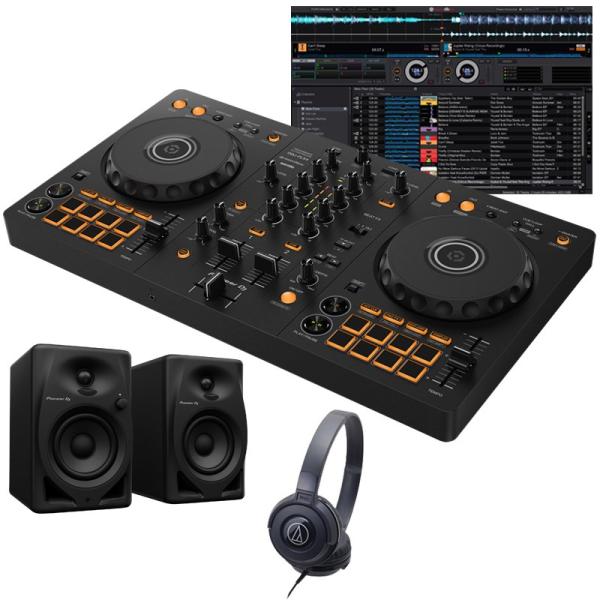 ★rekordboxを自在に操作し、個性的なDJプレイを可能にするDJコントローラーとスピーカー、PCスタンドを組み合わせた初心者向けエントリーセット！★【セット内容】・コントローラー Pioneer DJ DDJ-FLX4・スピーカー P...