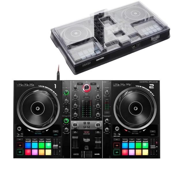 ★あらゆるDJニーズに対応する2デッキUSB DJコントローラー★■DJCONTROL INPULSE 500 + DECKSAVER本体保護カバー SET 内容その1　DJコントローラー HERCULES DJCONTROL INPULS...