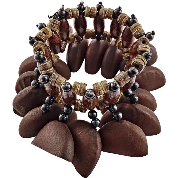 殻をラバーブレスレットに結び付け一般的なブレスレットのように腕に装着することで、ほかの楽器を演奏しながら同時に鳴らすことが出来ます。約6.1cm / 109g素材： Bendo Seed Nutshells※自然素材を使用している為、サイズ...