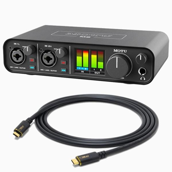 MOTUの定番インターフェース＋OyaideのハイクオリティなUSB4ケーブルセット!!【セット内容】・MOTU M2(JAN:4580101341258)・Oyaide SCI-04/1.2m(JAN:4582387110108)【MOT...