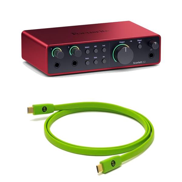 人気のScarlettとオヤイデの高音質USBケーブルセット!!【セット内容】・Scarlett 2i2 gen4（JAN：0815301001485）・Oyaide d+USB Type-C to C classB/1.0（JAN：458...