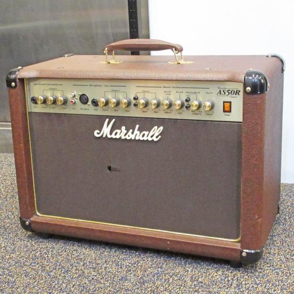 Marshallのアコースティックアンプが中古入荷です!!コンパクトなボディが魅力のAS50。ピエゾ／マグネティック・ピックアップなど、トランスデューサー付の楽器のためのチャンネル1、ボーカルまたは楽器用のマイクロフォンのためのチャンネル2...