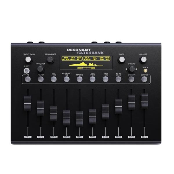Resonant Filterbankは、ライブパフォーマンスやスタジオ制作に適したアナログ・ステレオ・フィルターバンクです。10基のバンドパス・フィルターを搭載し、各バンドのブースト／カットをハンズオンでコントロール可能。さらに複雑なコン...