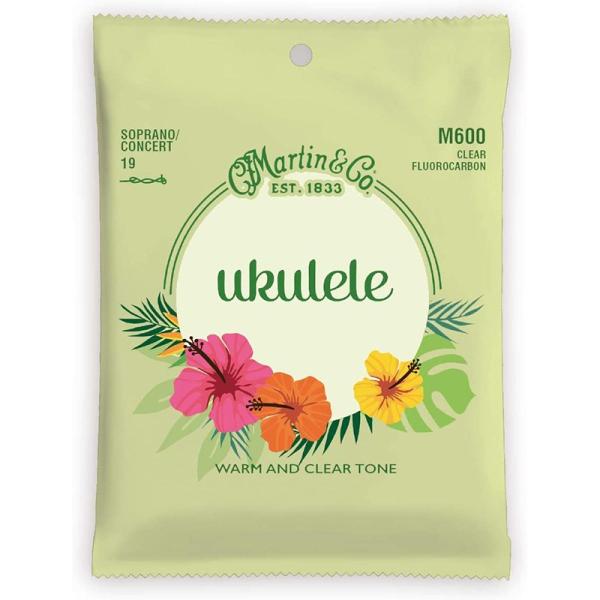 UKULELE STRINGS 〜 Clear Fluorocarbon マーチン社製ウクレレ用弦！ ◆Martin M600 Soprano/Concert Tension 30.5A-1 .0191 0.49mmE-2 .0251 0....