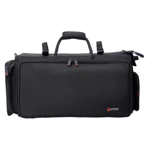 PROTEC(プロテック)トランペット トリプル ソフトケース C248このデザインの特徴は、最大5つのミュートを収納できる取り外し可能なミュートバッグ、最大トランペット3本または、フリューゲルホルン1本とトランペット2本（※）が収納可能で...