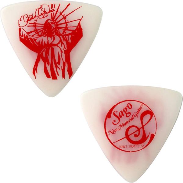 Sago New Material Guitars Artist Picksバンド【ギルド】のベーシスト、 TAKUMA氏のシグネイチャーピック。ポリアセタール素材に映える赤白の単色プリントがシンプルで目を惹きます。厚みやエッジの効いたシェ...