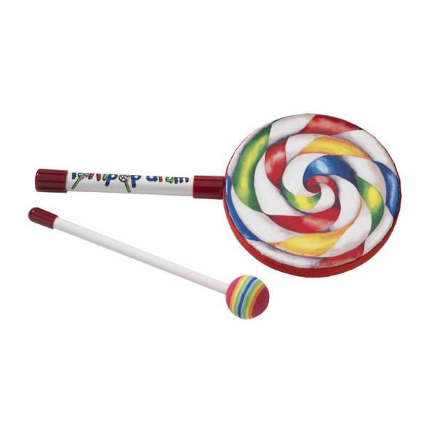 ロリポップドラム / Kids Lollipop Drum簡単に叩けるフレームドラムをキャンディ型にデザインしました。小さなお子様でも楽しく演奏できます。音の高低の異なる 3 サイズがあり、こちらは 1 番小さなモデルです。サイズ（口径 ×...