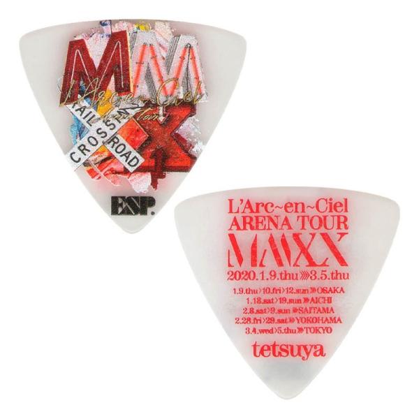 L’Arc〜en〜Ciel ARENA TOUR MMXX tetsuya Pick斬新なデザインをフロントに、ツアータイトルと日程をバックにデザインし、弾き心地とフィット感を重視したこだわりのピックです。透明な滑り止め加工にtetsuya...