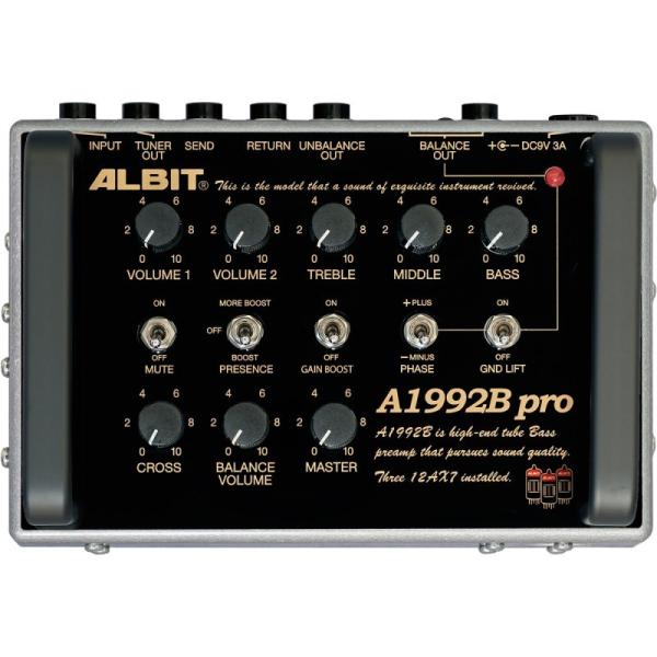ALBITより往年の名機1992 SUPER BASSタイプのベース用プリアンプが登場！12AX7を3本搭載し、ヴィンテージアンプの基本的なサウンドはそのままに、配線の大半をハンドワイヤードによるポイント・トゥ・ポイントで組み上げ、更に現代...