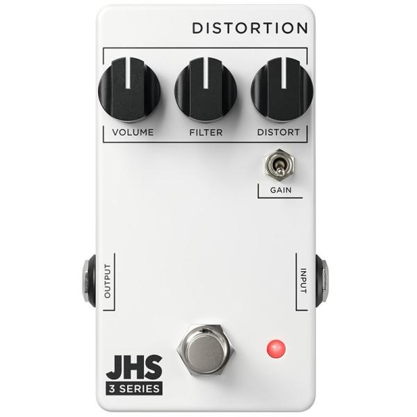 JHS Pedals 3 Series Distortionは、ミディアムゲインのクランチサウンド、ヘビーオーバードライブ、ディストーション、さらにはファズトーンまで実現する、非常に用途の広いディストーションペダルです。コントロールはVol...