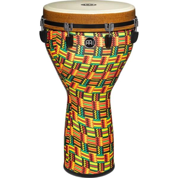 [Jumbo Djembe]シンセティックボディ、シンセティックヘッドを採用した大型ジャンベ。ステージ等の温度や湿度の変化が起こりやすい場所でも、ズレが生じにくく、かつすばやいチューニングが可能です。また、力強く深いローエンドとシャープなス...