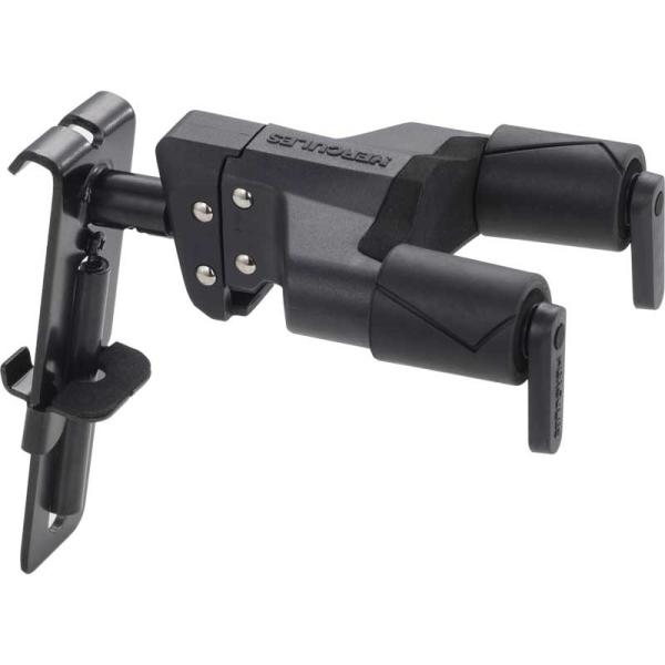 ギターハンガーシステムソリッドボディーのギターやベースに適したショートアームのネット取り付けタイプです。AS-yoke，AGS，SFF，Screw採用。NINA付属。SFF（スペシャルフォーミュレイテッドフォーム）ゴムが、ギターにあたる部分...