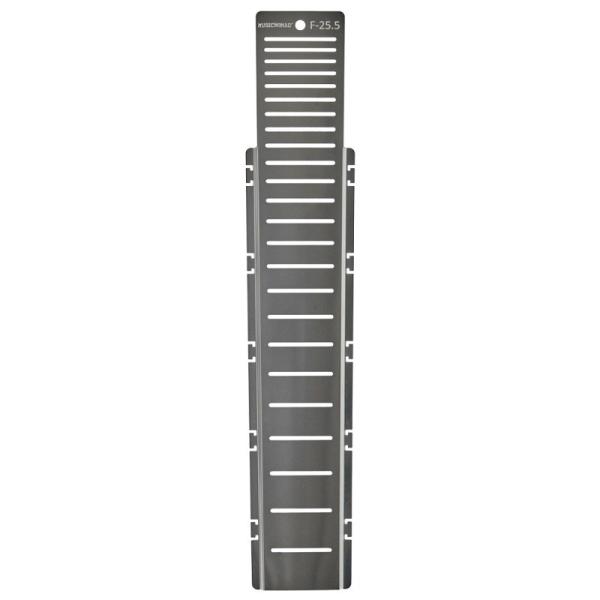 フレットシールドは、フレットクリーニング作業時に、フィンガーボード全体を保護するステンレス製のフレットガードです。簡単に装着でき、指板を傷つけることなく完全に保護し、100回以上再利用可能。0.20mm厚の高品質のステンレススチール製で、バ...