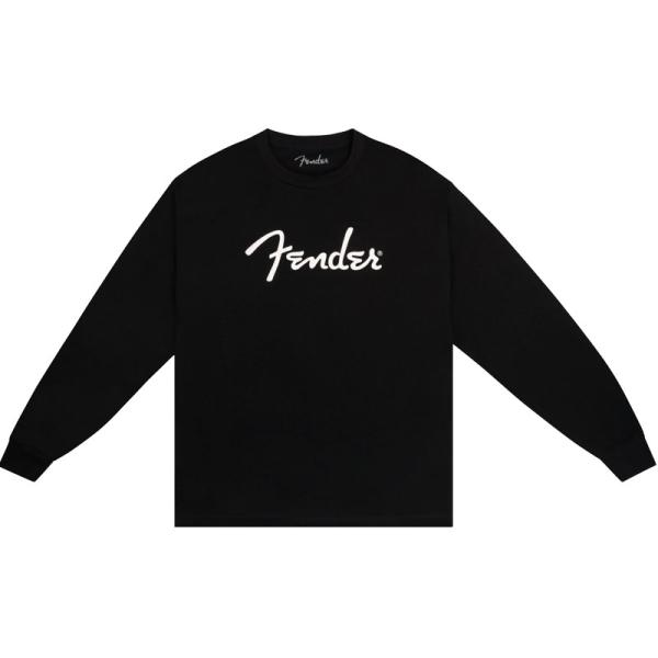 Fender(R)アイコンであるスパゲッティロゴ入りロングスリーブTシャツは、涼しい日や肌寒い夜にぴったりの一枚です。100% コットンホワイトカラーロゴ洗濯機可漂白剤不可米国サイズ■サイズ：Extra Largeイケベカテゴリ_楽器アクセ...