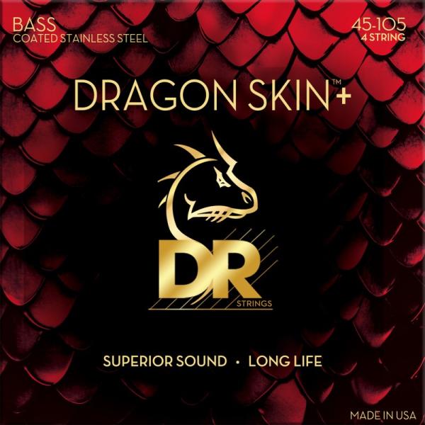 DRAGON SKIN＋Stainless for Bass DBS-45ドラゴン・スキンプラスは、高い出力、明るさ、耐久性を兼ね備えたステンレスを巻線に採用した、豊かな音量で、弾きやすく、耐久性に優れたベース弦です。DRで定評のある、ラウ...