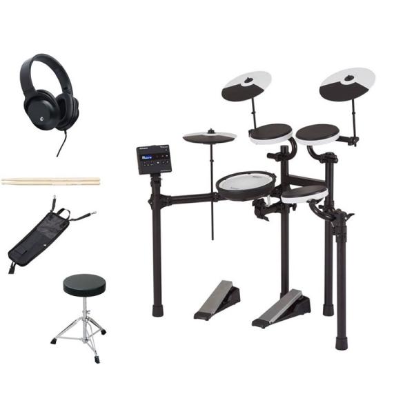 ☆ドラムをこれから始めたい方にオススメのイケベ・オリジナル・スターターセット☆【これからドラムをはじめるお子様にも！】【TD-02KV Basic Set】電子ドラム本体に、ドラムスティック、スローン（ドラムイス）、スティックバッグ、ヘッド...