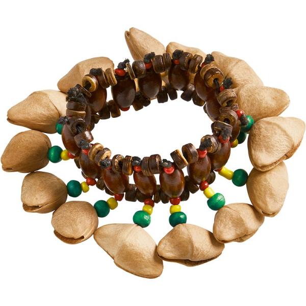 殻をラバーブレスレットに結び付け一般的なブレスレットのように腕に装着することで、ほかの楽器を演奏しながら同時に鳴らすことが出来ます。KENARI BRACELET約9.4 x 6cm / 519g素材： KENARI（ピリ）※自然素材を使用...