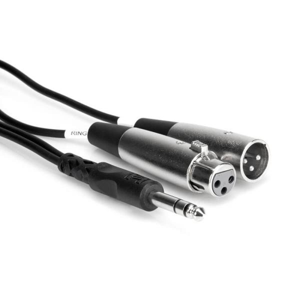 コネクタにステレオフォンオス（1/4 TRS）と3ピンXLRオス/XLRメスを採用したインサートケーブルです。ミキサーのインサート端子にXLR端子を備えたエフェクトプロセッサーなどを接続する際に使用されます。センド、リターンの信号は共にアン...
