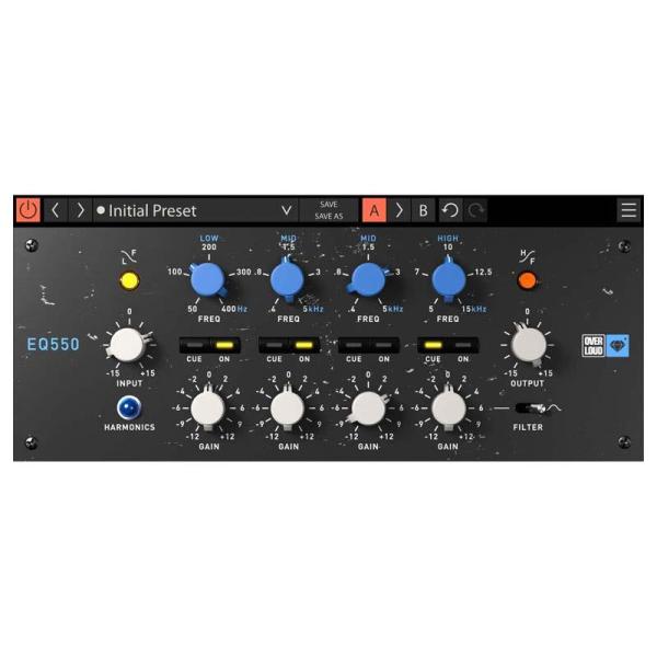 プロポーショナル Q -オリジナルのハードウェアを超えたアメリカン EQ。Overloud EQ550は、カスタムオペアンプを用いて作られた、著名なアメリカンEQをモデルにしています。プロポーショナルQ設計を採用しており、フィルターのゲイン...