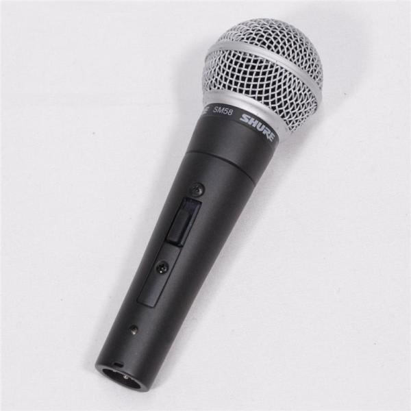 ■商品の状態：美品　■付属品・マイクポーチ・マイクホルダー■保証期間：店頭保障1ケ月-----人気のダイナミックマイクSHURE SM58スイッチ付きの中古品が入荷！どこのスタジオにも常設されているダイナミックマイクの大定番の手元スイッチ付...