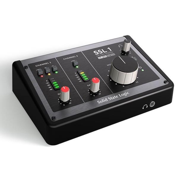 【製品の特長】SSL1はSSLデザインのハイクオリティなマイクプリアンプを１基搭載した 1 mic In + 1 Line In / 2 Line Out のUSB-Cオーディオインターフェースです。大型ミキシング・コンソール・メーカーとし...
