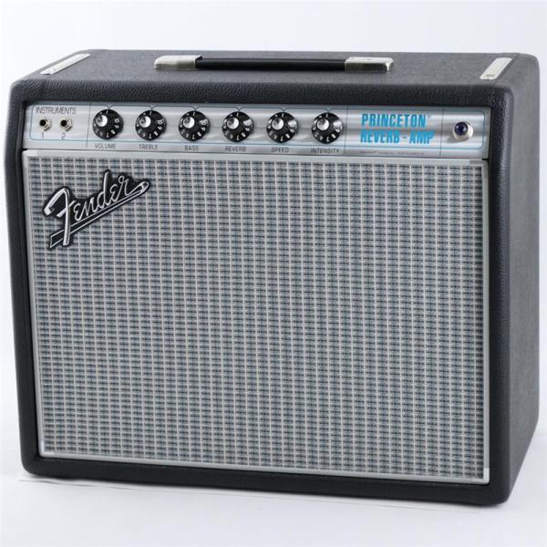 「Fender USA 68 Custom Princeton Reverb」現行品の美品中古が入荷！シルバーとターコイズブルーのフロントパネルと上品な「ドリップエッジ」のグリルが特徴。改良されたプリンストンリバーブのオールチューブ回路、ハ...