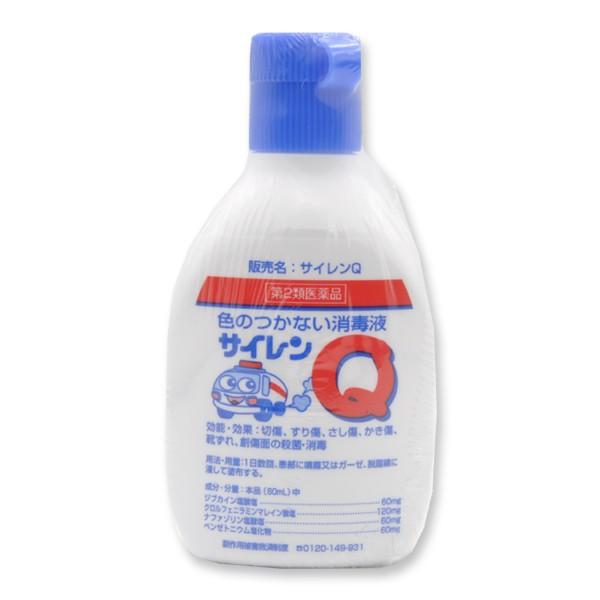 サイレンＱ 60ml 消毒液　第２類医薬品切り傷、すり傷、さし傷、靴ずれ、創傷面の殺菌・消毒に使えます。しっかり消毒することにより化膿を防ぎ、傷の治りを助けます。直接噴射したり、脱脂綿などに浸したり、傷口に合わせて使用できます。ベンゼトニウ...