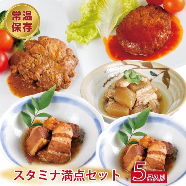 スタミナ満点セット ５品入り「 備えておきたい おすすめ常温保管の保存食 」保存食 非常食 備蓄 防災セット に常温保存出来る 美味しいお惣菜「もう1品おかずがほしい」「離れて暮らす家族に」「今日は作りたくない」「キャンプめし」「非常用の保...