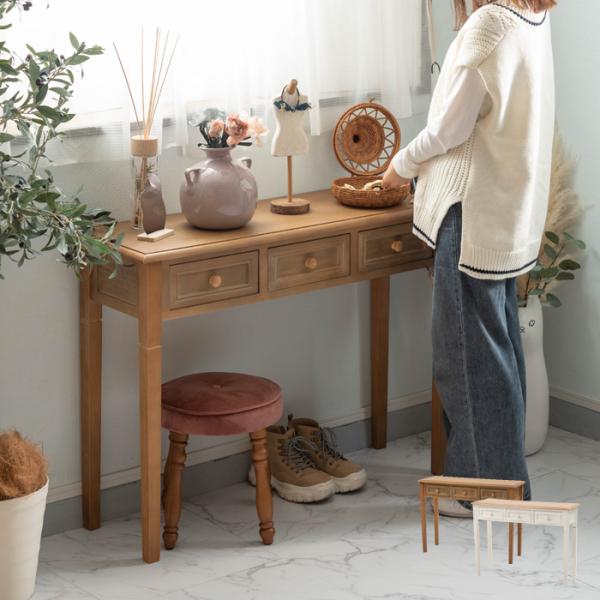 商品仕様／規格商品名コンソールデスクサイズ(cm寸法)幅：100×奥行：33×高さ：74材質天然木(桐) 天然木化粧繊維板(桐) ラッカー塗装 特徴用途に合わせてさまざまな使い方ができるコンソールに新色が登場しました。軽い素材で作られている...